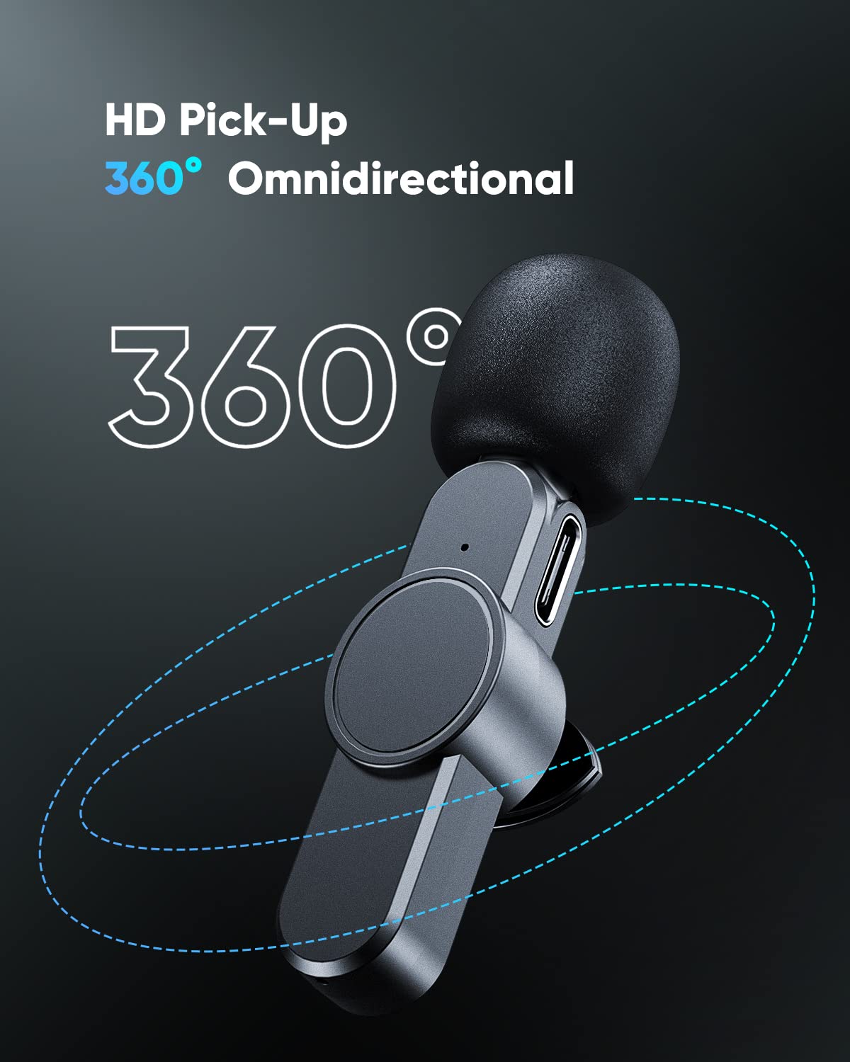Wireless Microphone for iPhone iPad, Upgraded Noise Reduction, Mini Lavalier Lapel Mic, Ultra-Low Delay Potable Clip On Lapel Mic for YouTube Interview Vlog Presentation Facebook Live - 2 Pack