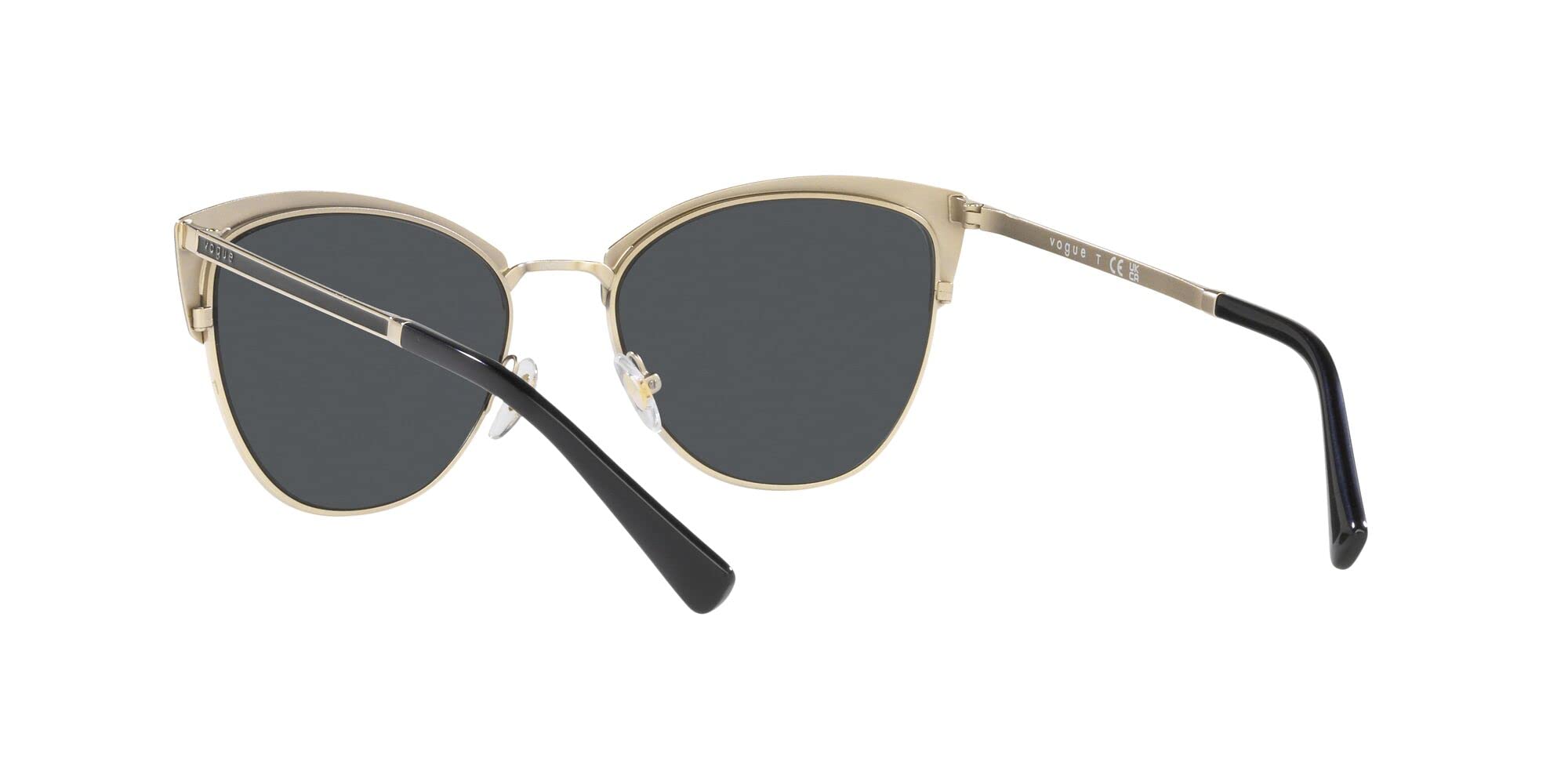 Vogue Eyewear Woman Sunglasses Top Silver/Rose Gold Frame, Polar Dark Blue Lenses, 55MM