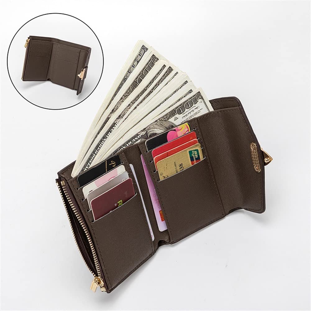 RSJYS Women's Short Multi-Card Anti-Degaussing Folding Wallet (Color : White, Size : One Size)