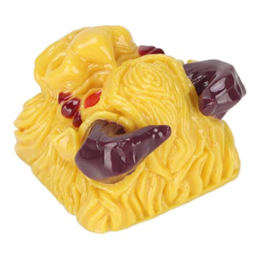 Zyyini Computer Keycap, Resin Hand Carved Cow Custom Keycaps Gaming Keyboard Replacement Part for Cherry MX Swtiches Mechanical Keyboards(Yellow)