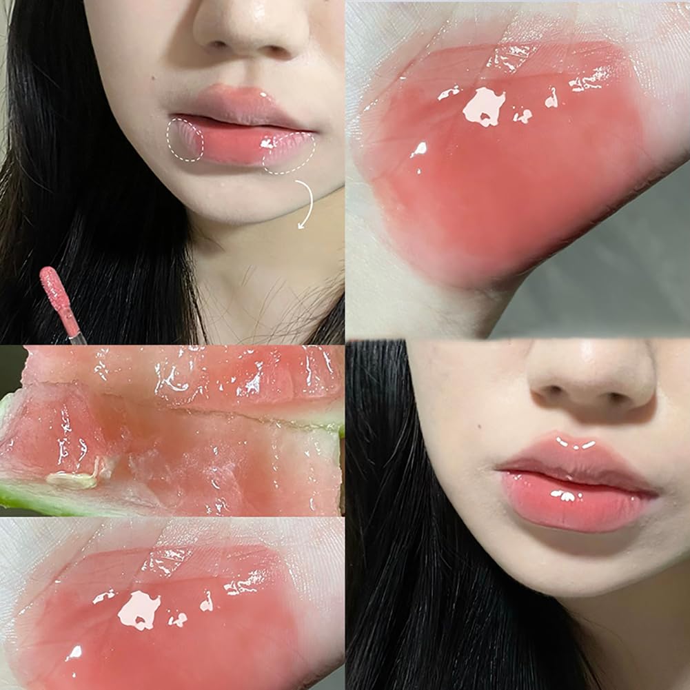 Petansy 6 Colors Jelly Lipstick Heart Shape Lipstick Set Plumping Serum Lip Balm Ultra Hydrating Smooth Lip Gloss for Women Makeup (6 Colors/Set)