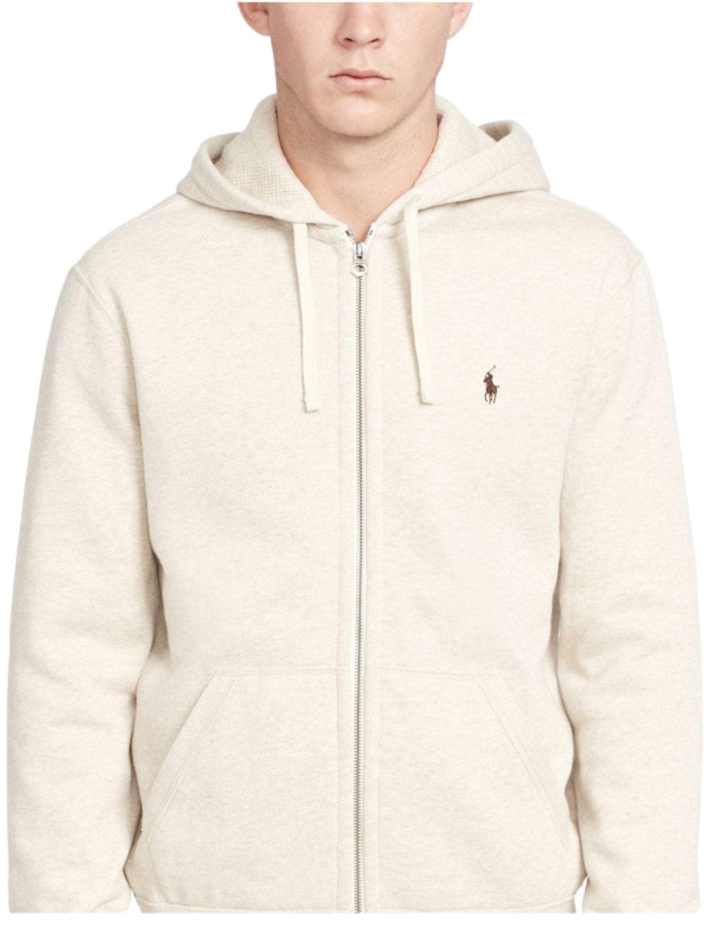 Polo Ralph Lauren Classic Full-Zip Fleece Hooded Sweatshirt - M - Brown
