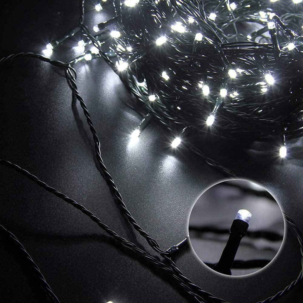 Outdoor String Lights, 105ft 300 LED Remote Control Fairy String Lights, Twinkle Lights with 8 Modes for Tree Wedding Party Patio Garden Birthday Holiday Decoration (White)