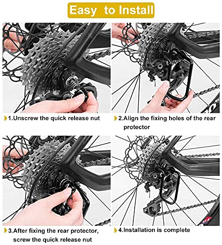 Set of 2 Rear Derailleur Protectors Bicycle Rear Derailleur Protection Bar Iron Protective Films for Bicycle Mountain Bikes Road Bikes Folding Bikes Black