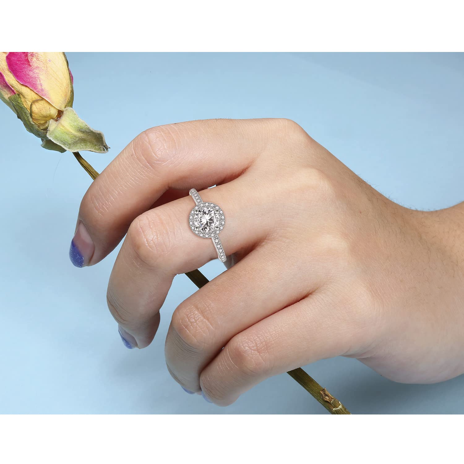 Sterling Silver Urn Ring For Ashes - Women Cremation Memorial Keepsake Ring with Cubic Zirconia Bereavement Jewelry Gift for A Loss of the Loved One (8#)