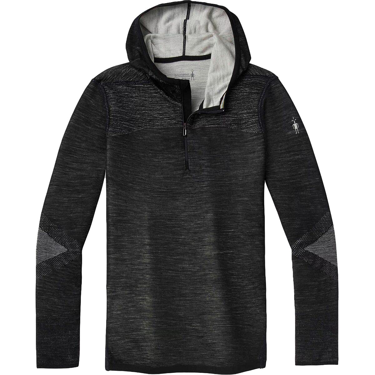 Smartwool Men's Intraknit Thermal Merino Wool Base Layer — Half Zip Hoodie (Slim Fit), Charcoal Heather, Medium