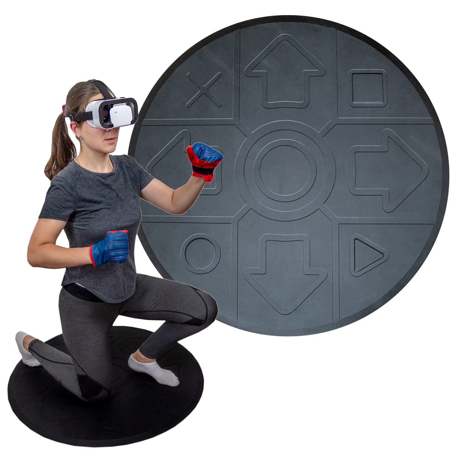 VerseMat Jump Rope/VR/Dance/Exercise/Yoga/Play/Skipping Fun Design Mat Multi Use Indoor Outdoor Anti Slip True Anti Fatigue Workout Home Gym Use Thick Rubber Virtual Reality Video Games