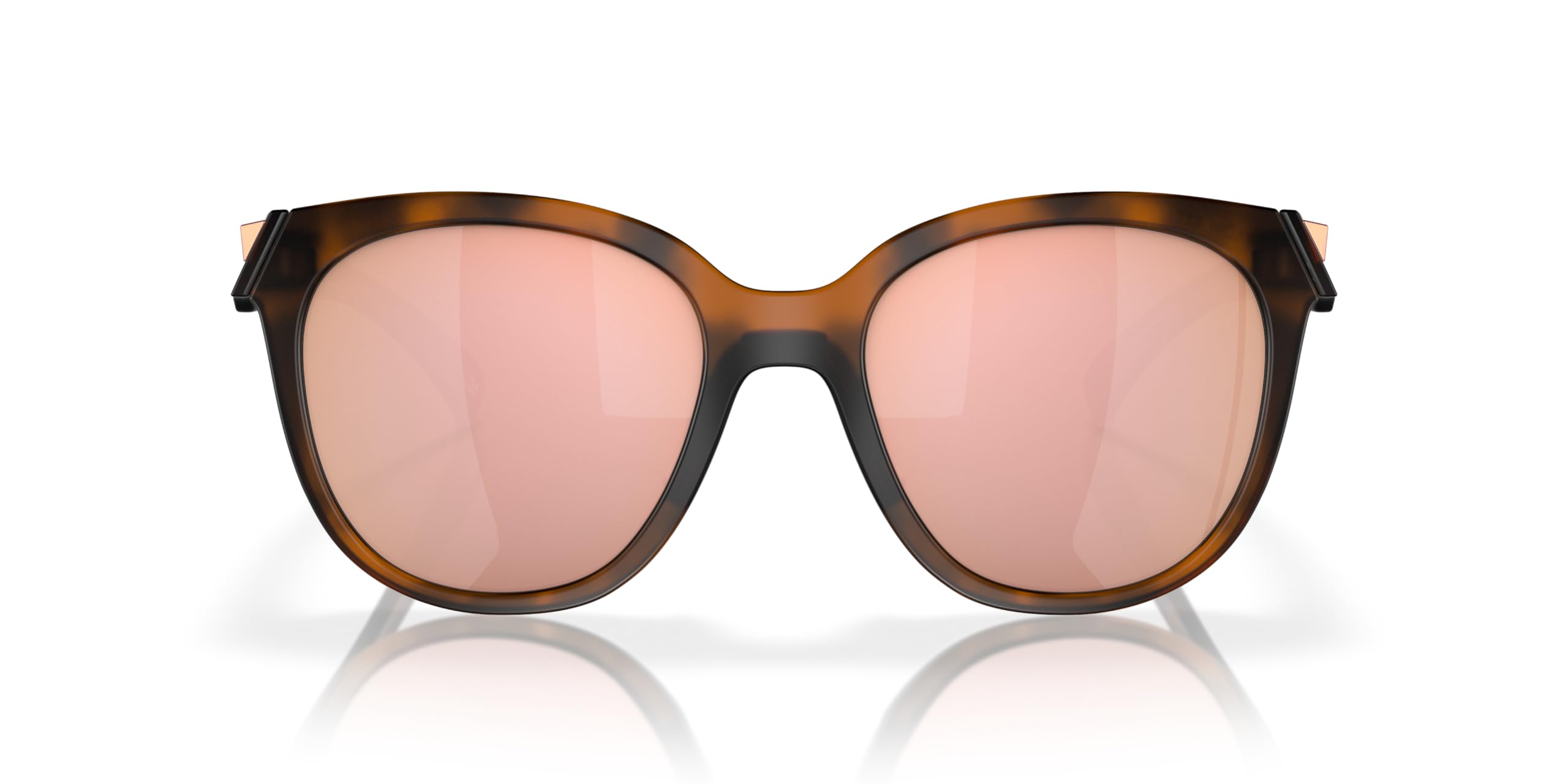 Oakley Women's OO9433 Low Key Round Sunglasses, Matte Brown Tortoise/Prizm Rose Gold Polarized, 54 mm