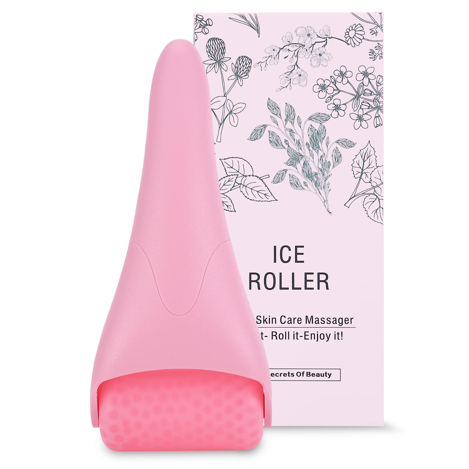 ZZWOOD Ice Roller for Face, Premium Self-Care Face Roller, Skin Care Tools for Face Eye Puffiness, Ice Face Roller to Soothe Skin (Pink)