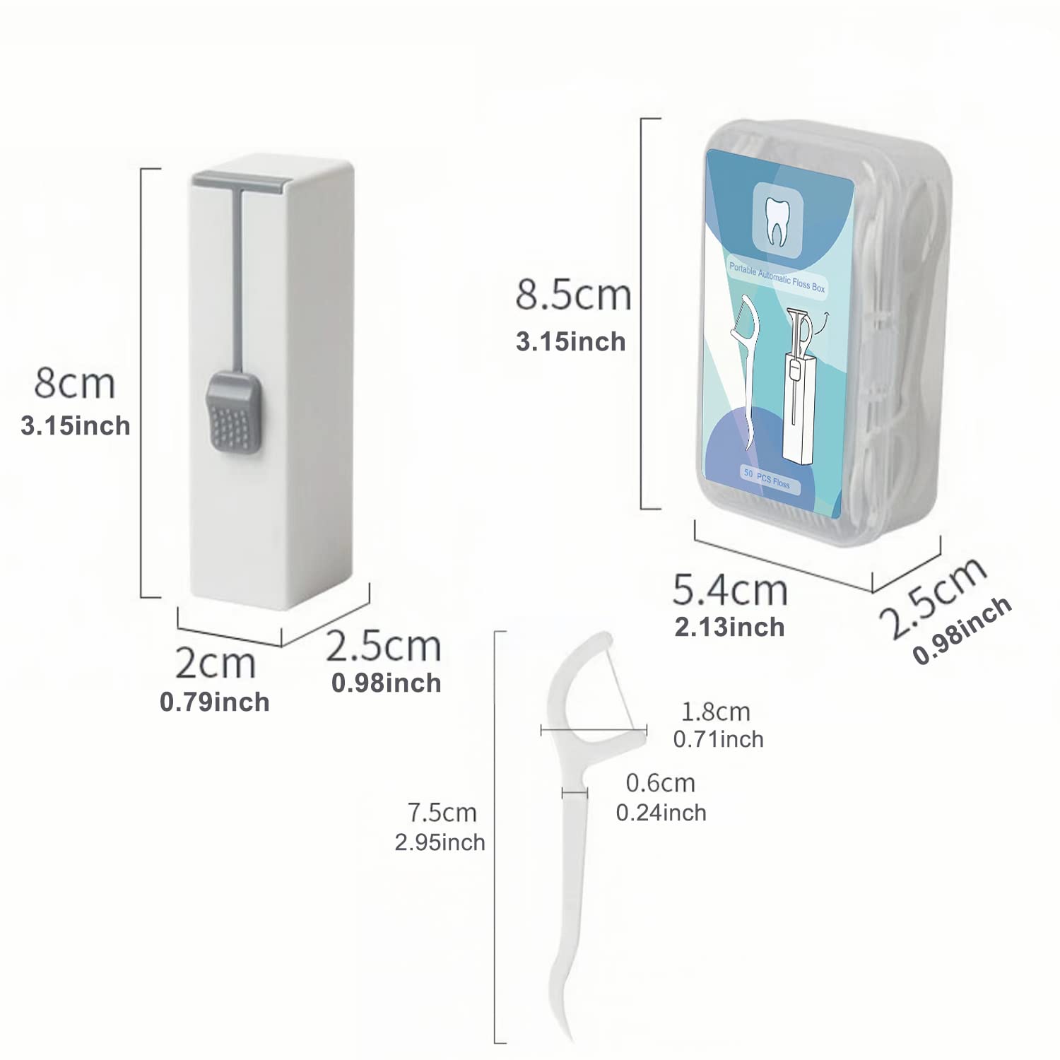 ZHENBUCUO Floss Picks Dispenser, Total 110 Count(White) Dental Flossers for Adults, Portable Floss Dispenser and Refills, Floss Holder Reusable for Home Hotel Travel Clean Teeth