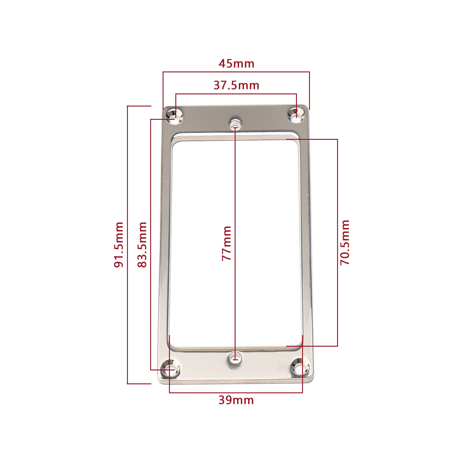 Metal Flat Electric Guitar Humbucker Pickup Ring, Frame Mounting Ring, Bridge Neck Pickups Cover Frame Replacement Part, Pack of 2 (chorme)