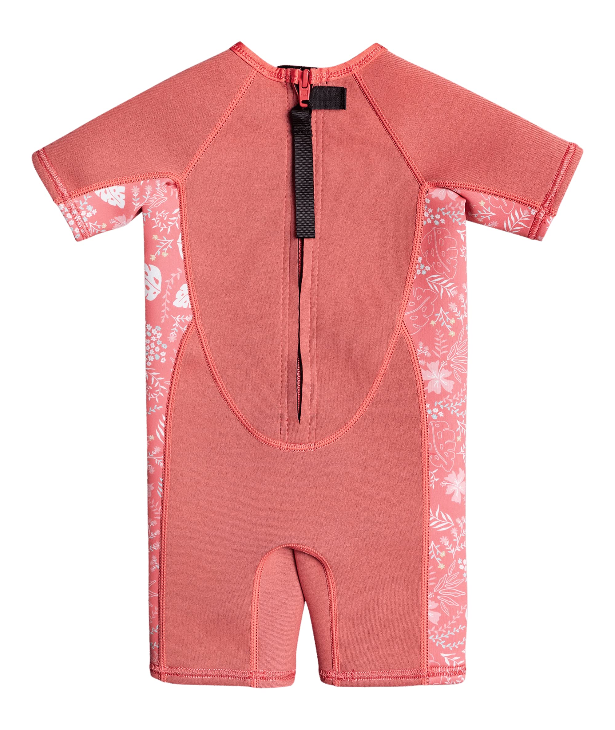 Roxy Girls 1.5 Syncro Toddler Back Zip Short Sleeve FLT Wetsuit - Coral Flame | 4T