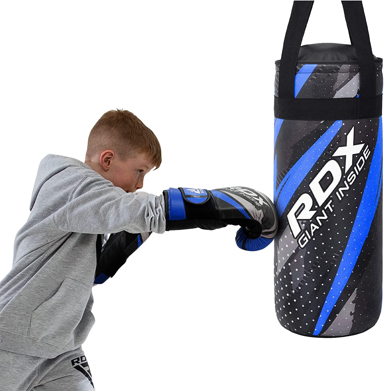 RDX Kids Punching Bag 2FT with Punch Gloves, Heavy Filled Boxing Set, Non Tear Maya Hide Leather Junior Hanging Bag, Kickboxing MMA Grappling Muay Thai Taekwondo Karate BJJ Workout Training
