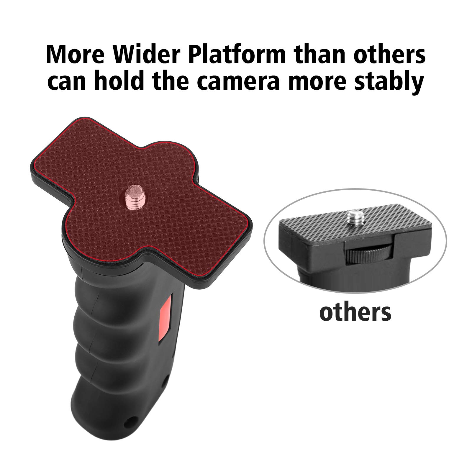 Phone Vlogging Holder,Cell Phone Camera Handle Grip Stabilizer,Ergonomic Phone Video Stabilizer,Handheld Selfie Stick Smartphone Holder with Cold Shoe Mount for Mic/Flash Light,with Wrist Strap