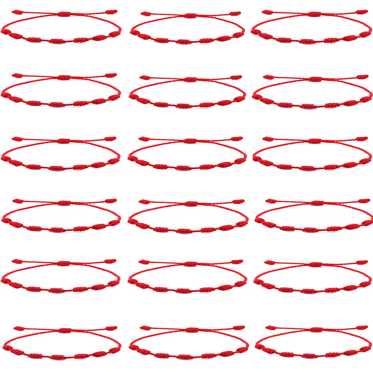 SAMOCO 18 Pieces Red String Bracelets for Women Men Evil Eye Kabbalah Red Knot String Bracelet Amulet Protection Good Luck Friendship Bracelet Adjustable