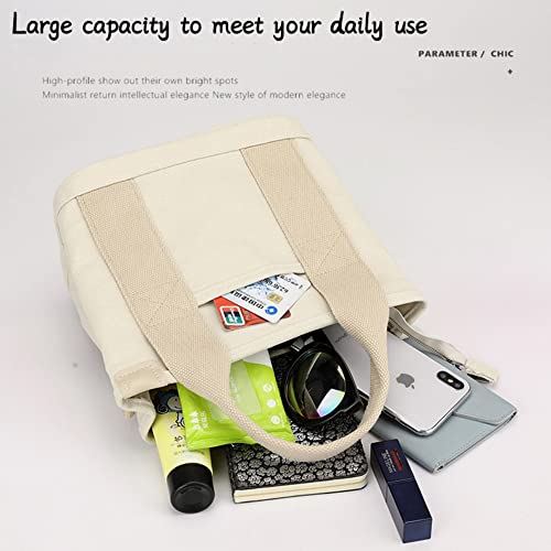 WITATAOGE Large Capacity Multi-Pocket Handbag Canvas Tote Crossbody Shoulder Bag Top Handle Purse for School Daily Travel (Green)