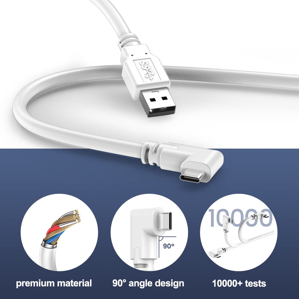 VersionTECH. Link Cable 16 FT Compatible for Oculus Quest2/1/Pro/Pico4 and PC/Steam VR, USB 3.2 Gen1 5Gbps VR Headset Accessories High Speed Data Transfer USB C Charging Cable Cord Gaming PC-White