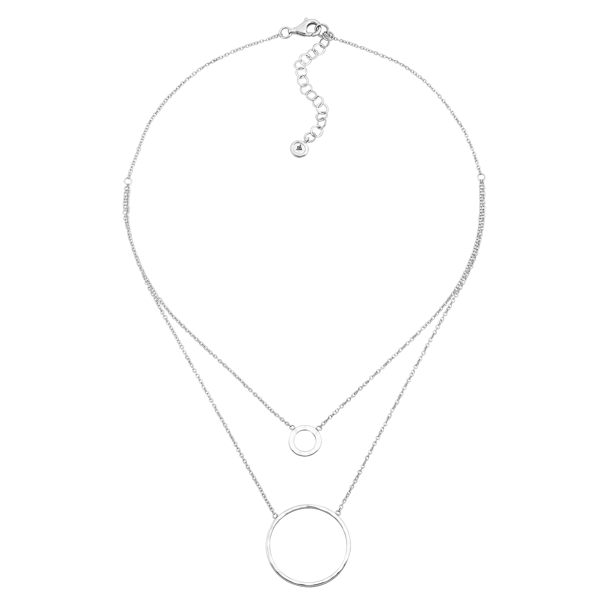Silpada 'Layered Karma' Pendant Necklace in Sterling Silver, 15" + 2"