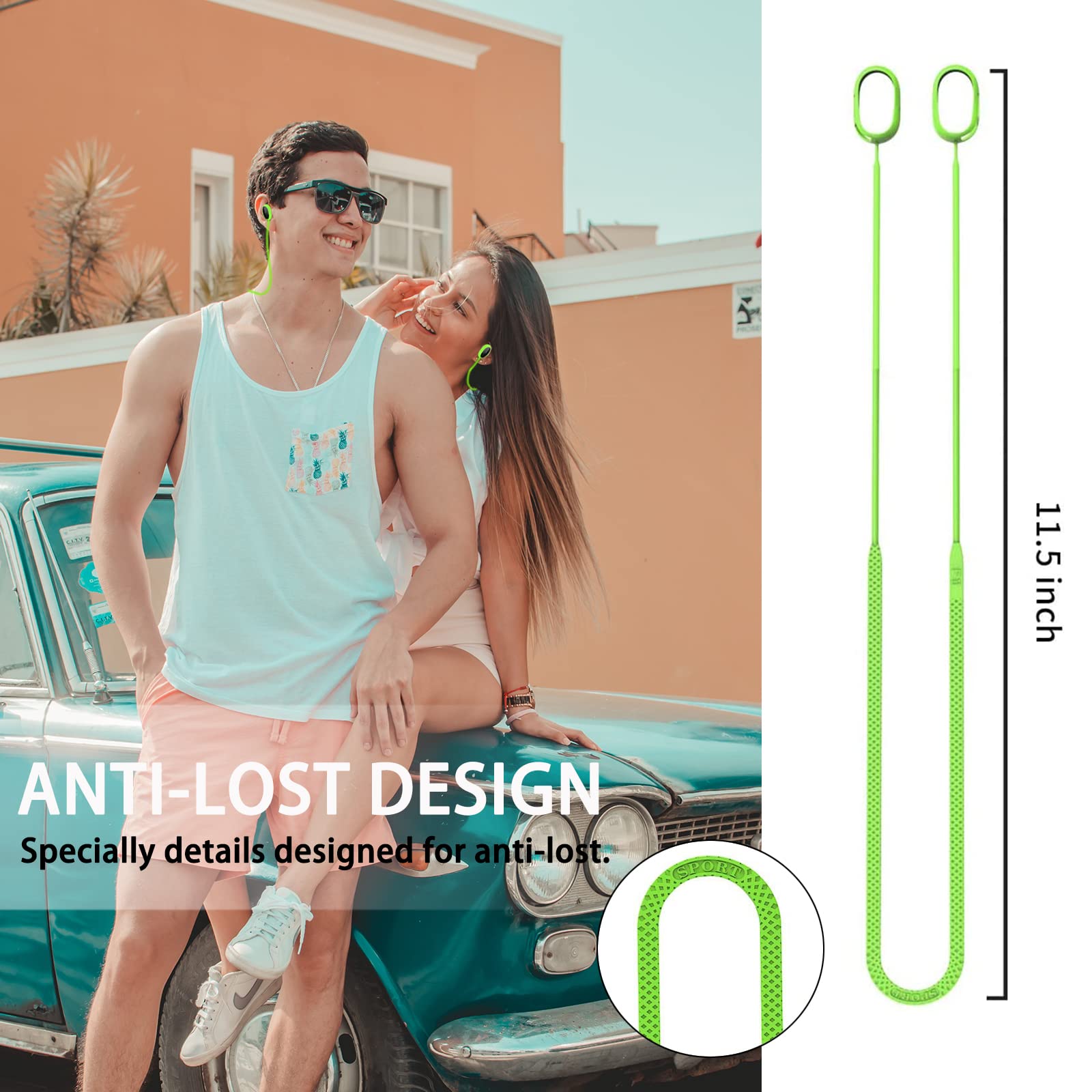 Miimall Lanyard Compatible for Bose QuietComfort Earbuds Strap, [Anti-Lost][Soft Silicone] Sports Straps for Bose QuietComfort Earbuds (Blue)
