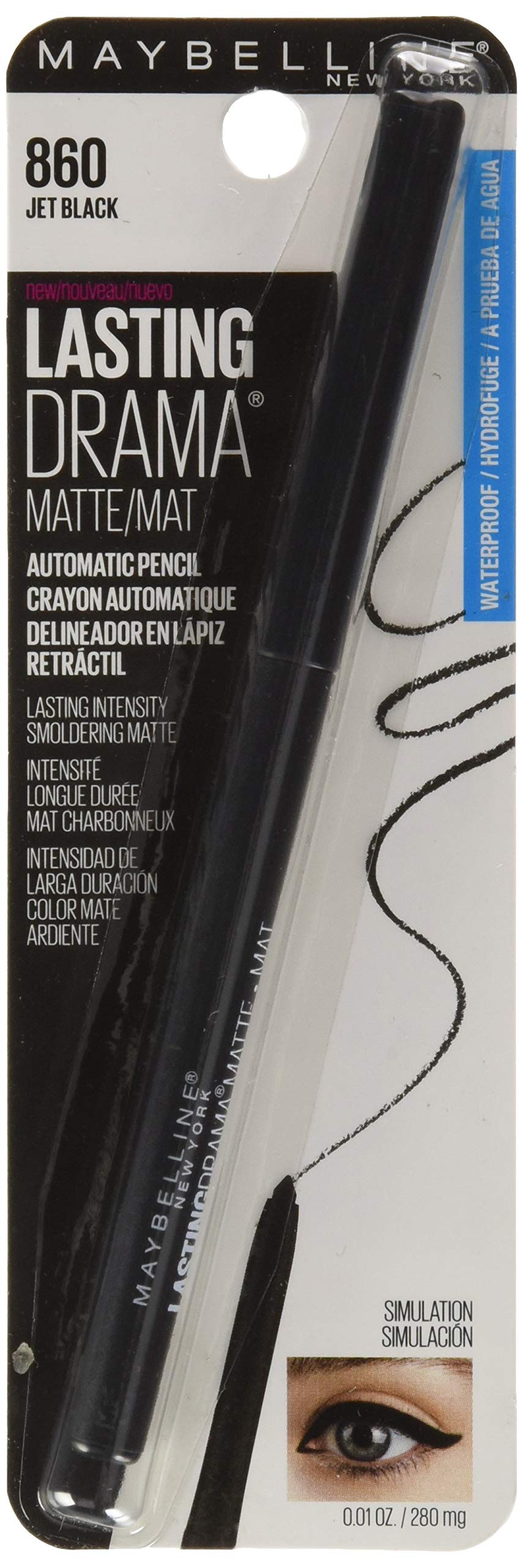 MAYBELLINE, Lasting Drama Matte Eyeliner, Jet Black - 0.01 oz