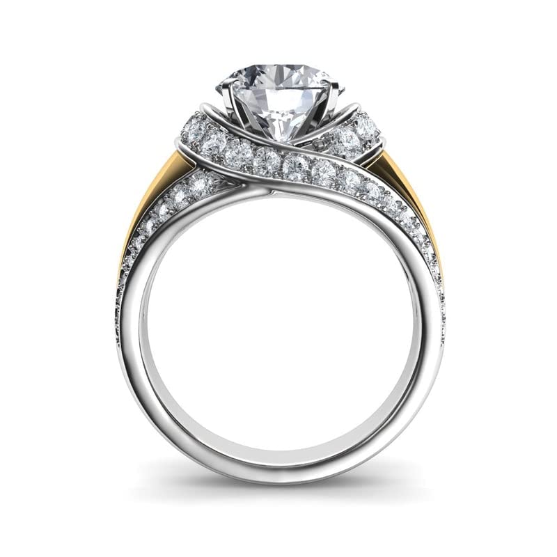 Solitaire 1.10Ct Simulated Diamond Women Engagement Ring,925 Sterling Silver Ring For Her,Wedding Ring For Women (8 US)