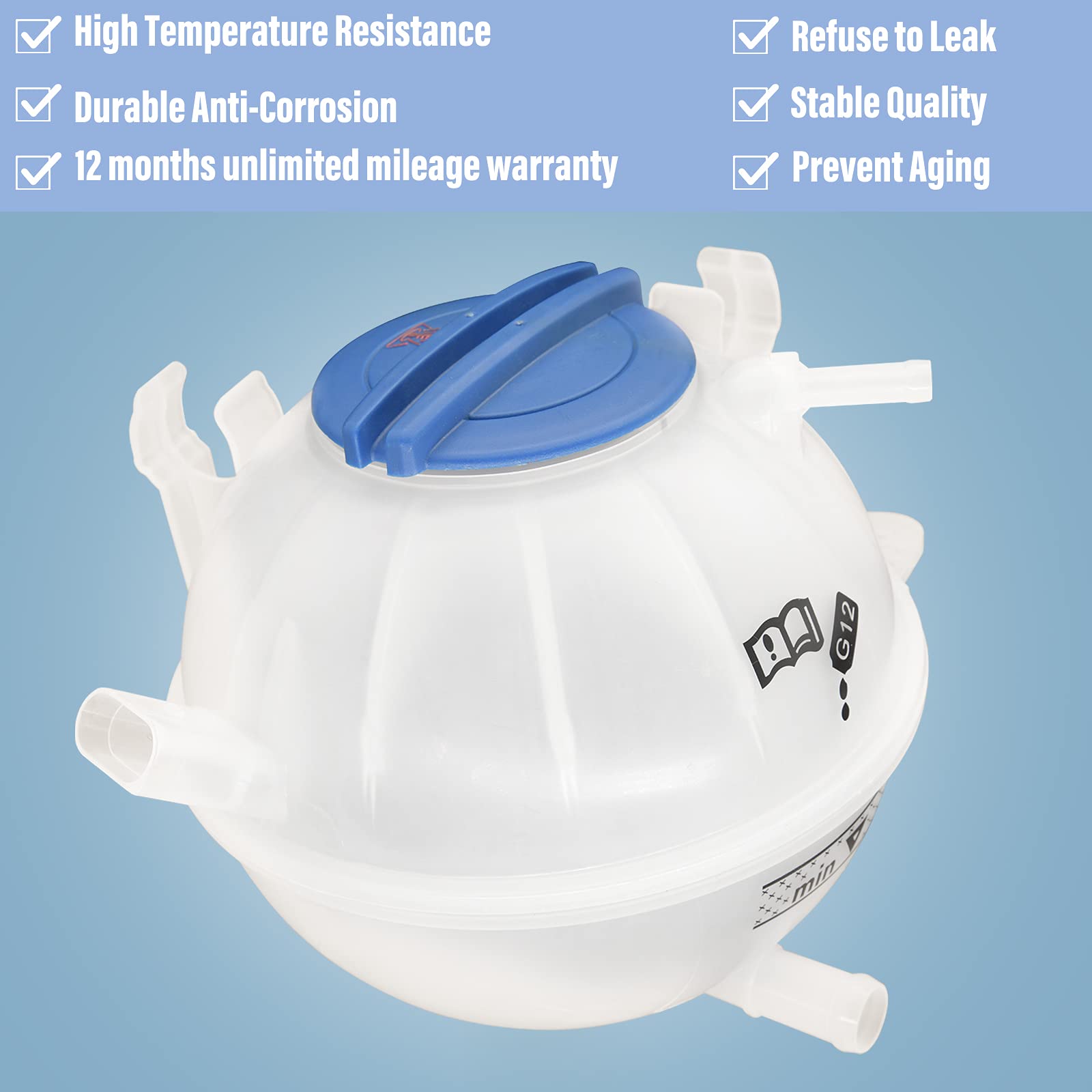 Radiator Coolant Overflow Reservoir Expansion Recovery Tank for VW Jetta Golf Volkswagen Passat Beetle Audi A3 Replaces# 1k0121407a