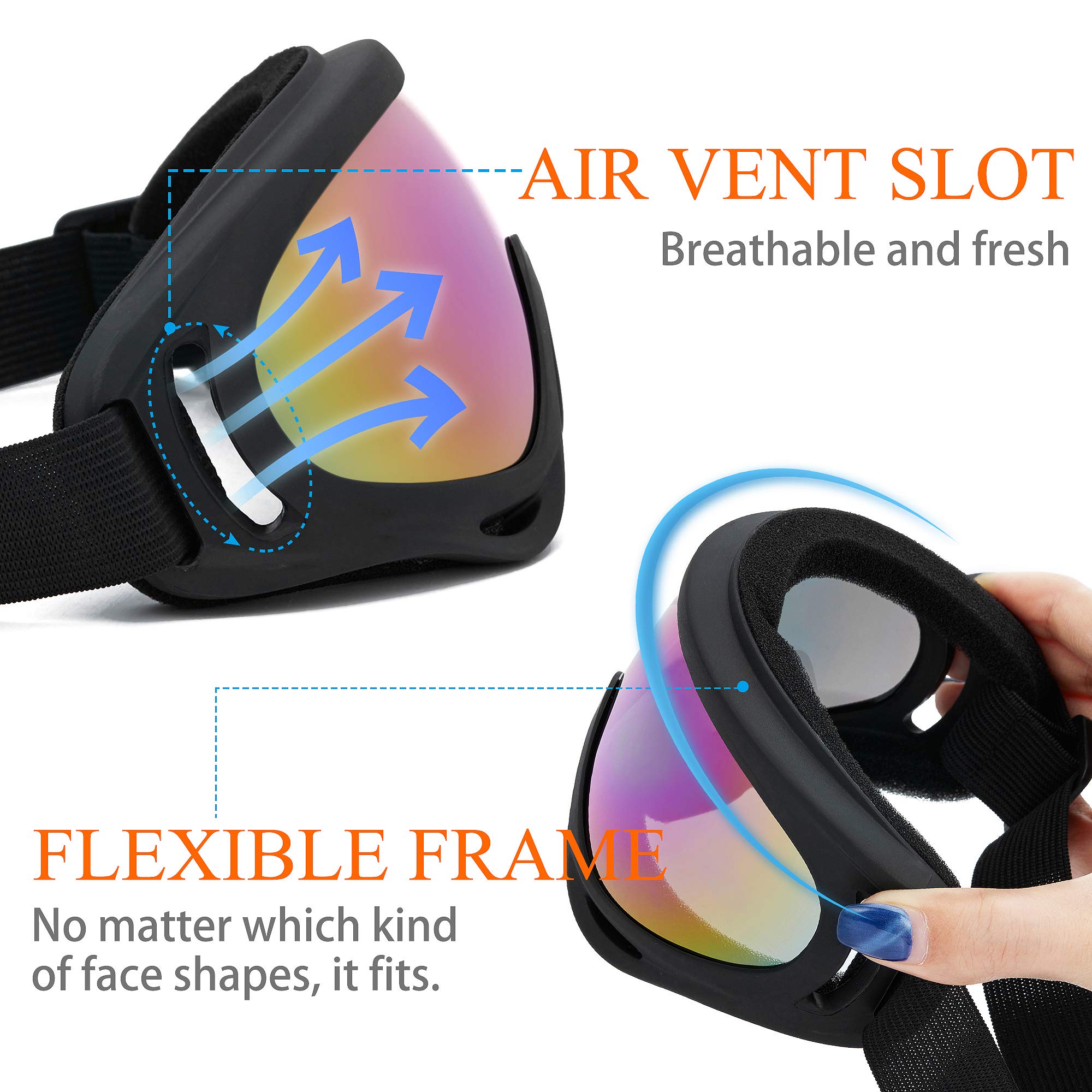 OMG_Shop Ski Goggles Snowboard Goggles Anti Fog Ski Goggles Protection for Women & Man