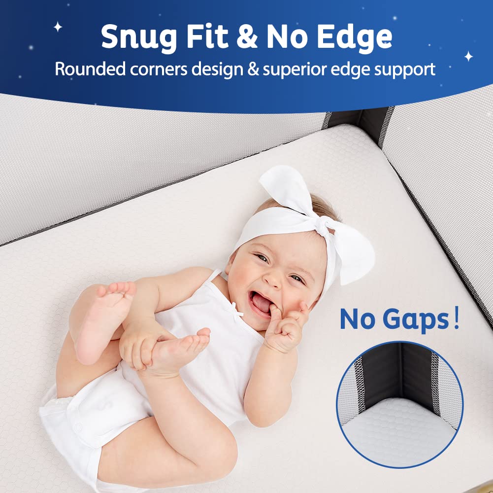 Papablic Pack and Play Mattress | Dual Sided Mattress for Babies and Toddlers | Unique Breathable System | Playard Mattress Fits Most Pack and Play Playpens