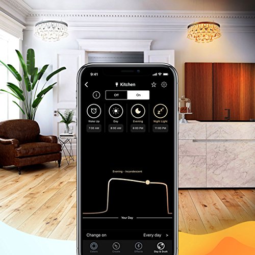LIFX A19 Mini Day and Dusk White Wi-Fi Smart LED Light Bulb, Dimmable, No Hub Required, App and Voice Control, Works with Amazon Alexa, Apple HomeKit, Google Assistant and Microsoft Cortana - 4 Pack