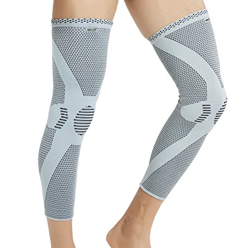 NeoTech Care Knee & Leg Sleeve - Breathable - Medium Compression - Grey (Size L, 1 Pair)