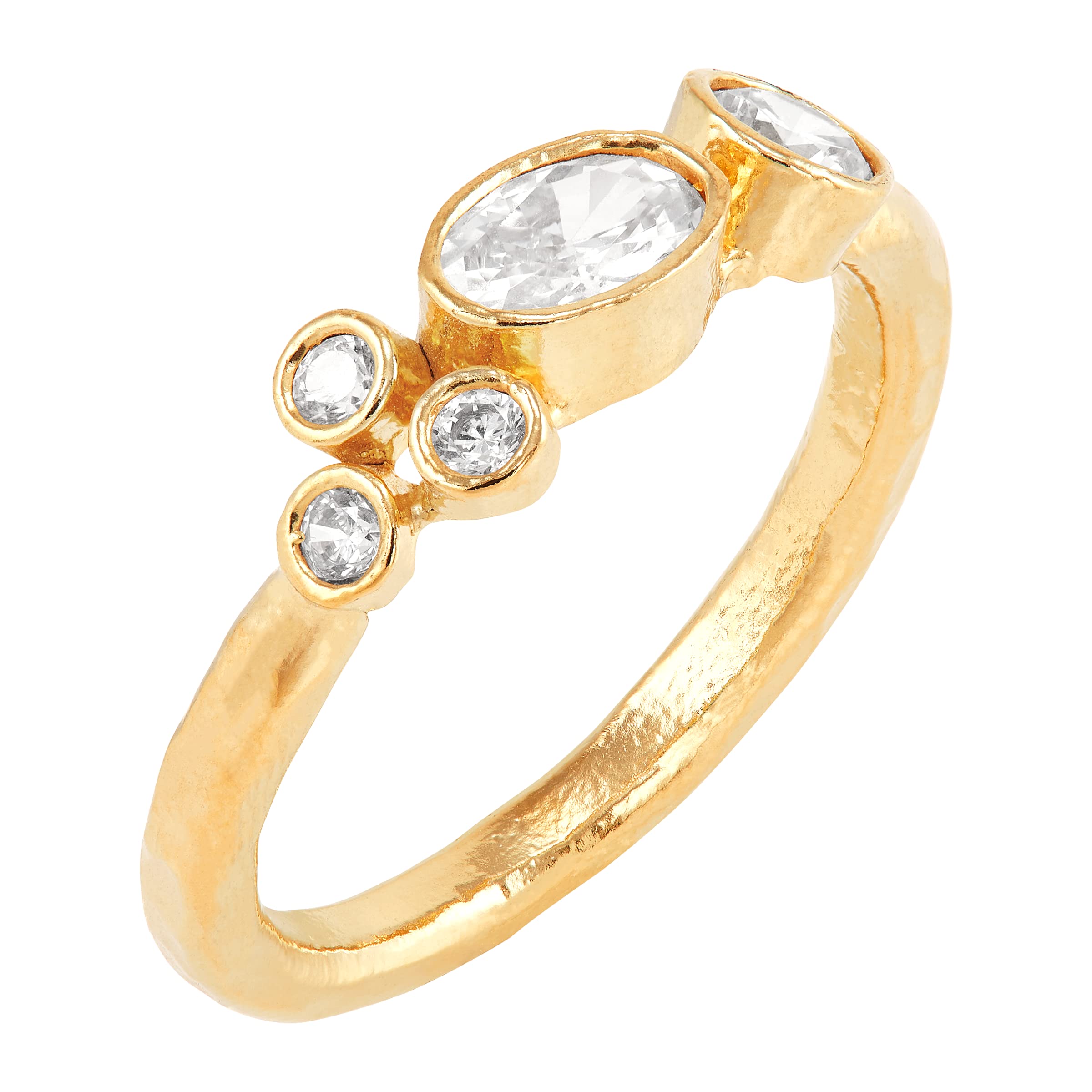 Silpada 'Well Round' Cubic Zirconia Ring in 14K Yellow Gold-Plated Sterling Silver, Size 11, Size 11