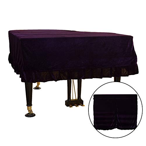 MAYiT Grand Piano Cover, Pleuche Dustproof Piano Cover Washable with Velvet Soft Bordered Triangle Decorated Protective Cover Cloth