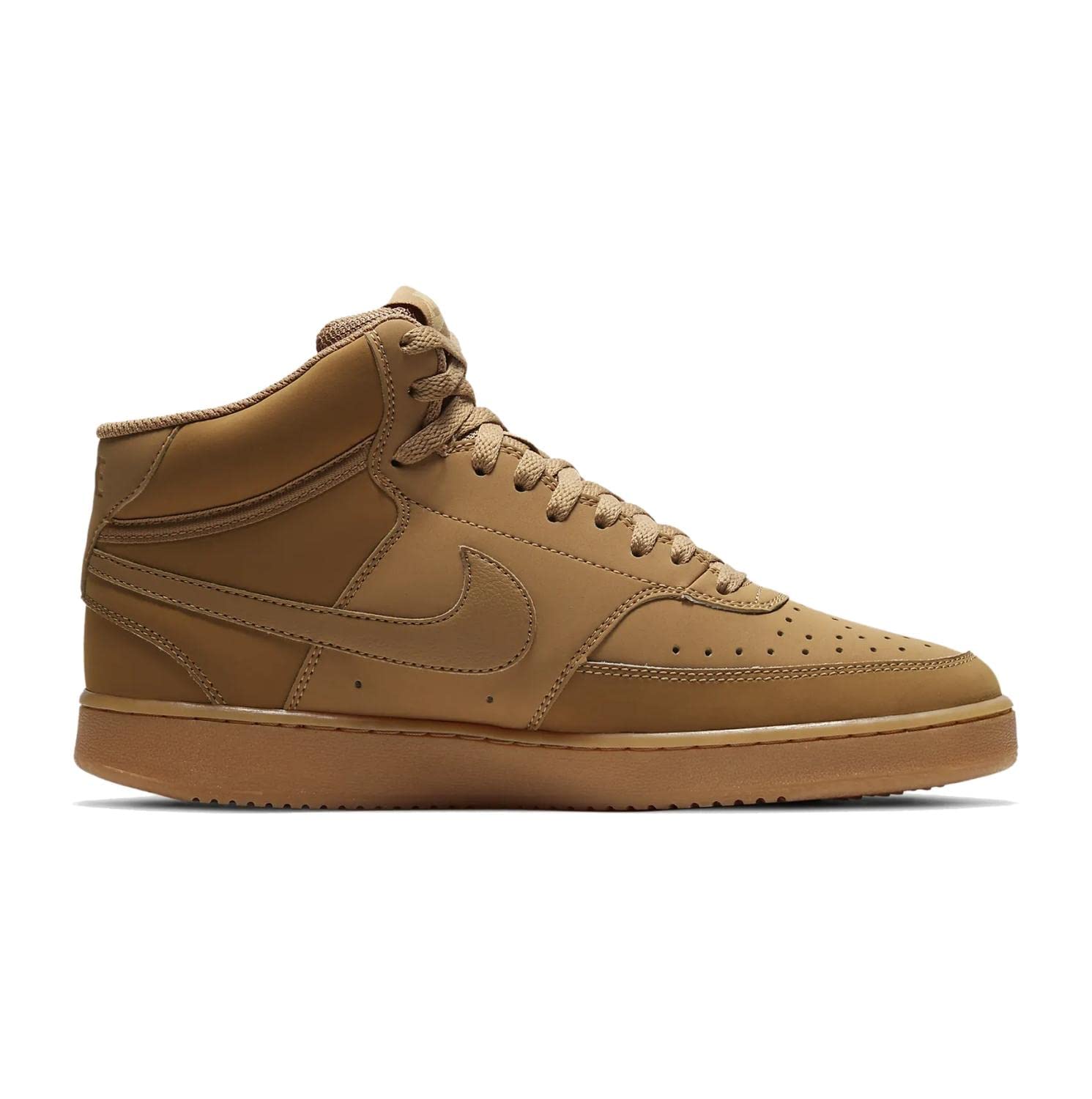 Nike Men's Court Vision Mid Sneaker, Flax/Gum Light Brown/Twine/Flax, 10