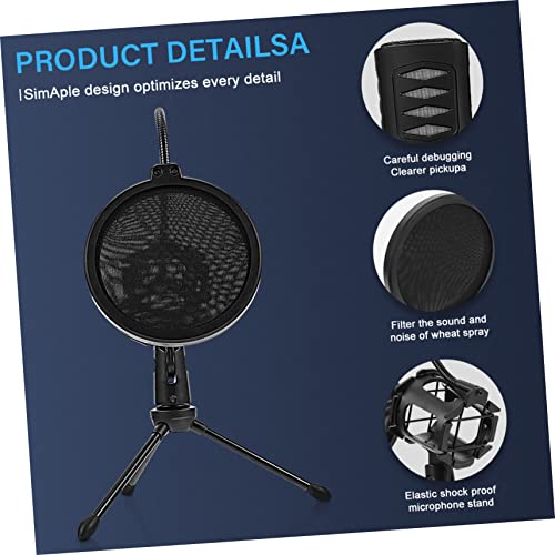 Vaguelly 2 Sets Computer Microphone Podcast Studio Microphone Laptop Stand for Desk Live Broadcast Mic Usb Recording Mic Condenser Microphone Recording Microphone Trumpet Capacitance Metal