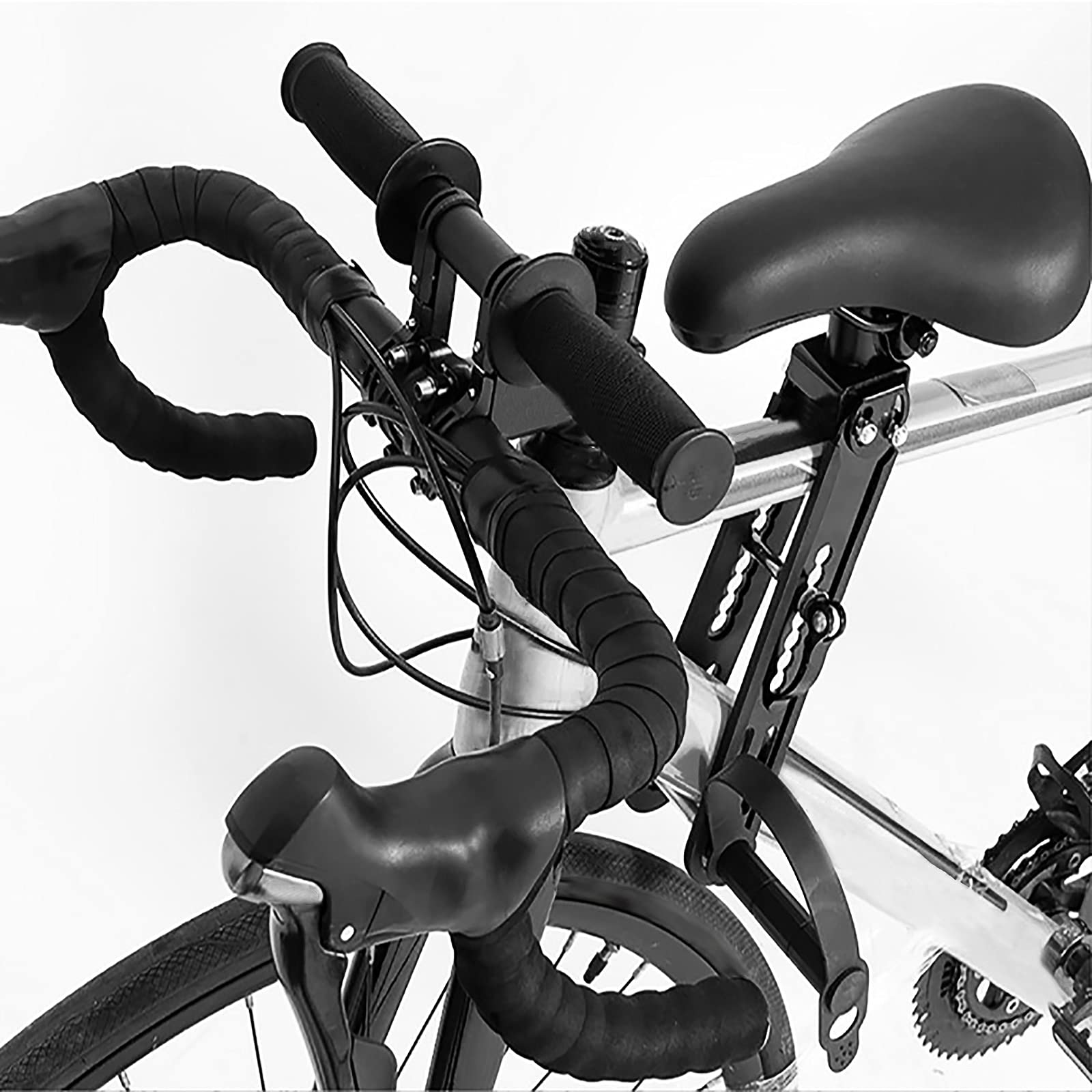 RibasuBB Kids Bike Seat & Handlebar Accessory Combo Pack - Complete Set Front Mounted Bicycle Seats for Children 3-6 Years (up to 220lbs) | Compatible with MTB, 30.00cm*16.00cm*10.00cm