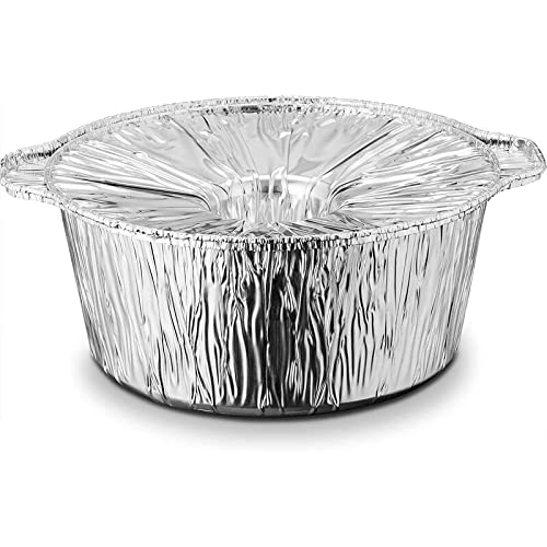 Nicole Fantini Disposable Aluminum Pot With Lid Complete Set Good to use on Stove (3, Small: 3.5Qrtz: 9X5 (LXH)), Silver
