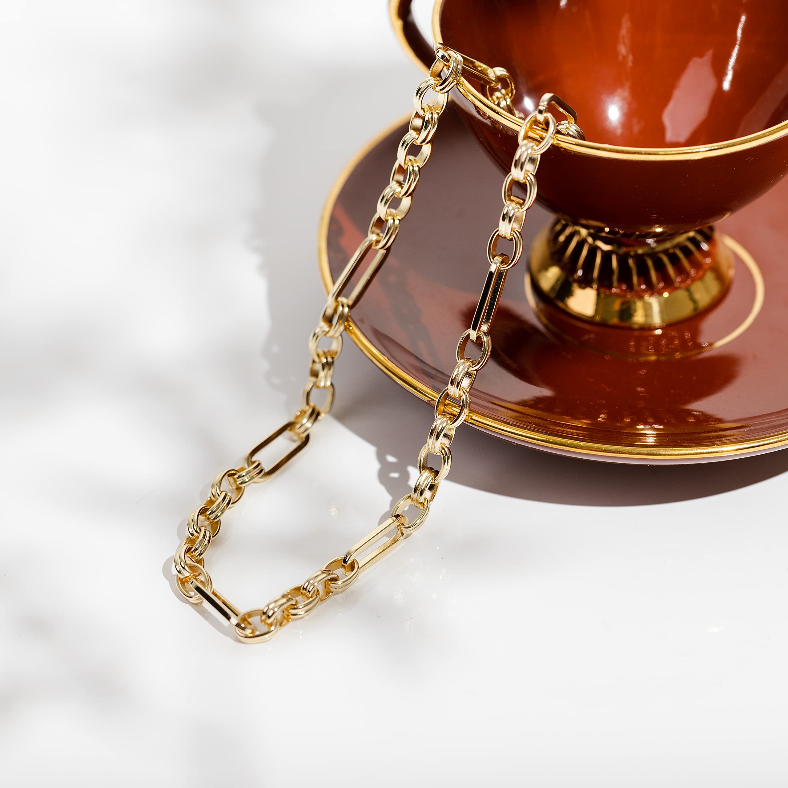 PAVOI 14K Yellow Gold Plated Chain Necklace | Chain Necklaces for Women | Womens Gold Necklaces