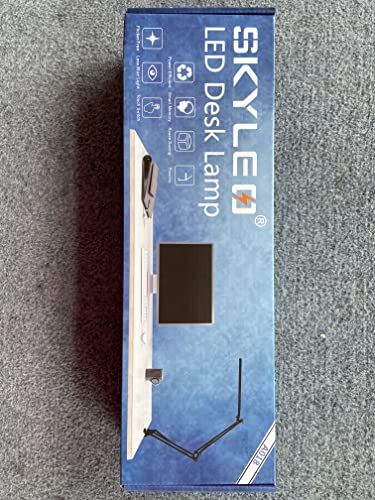 SKYLEO Desk Lamp for Home Office - 33" LED Desk Light - Touch Control - 5 Color Modes X 11 Brightness Levels - 1300ML(112 Pcs Lamp Beads) - Timmer & Memory Function - 12W Metal Clamp Lamp - Black