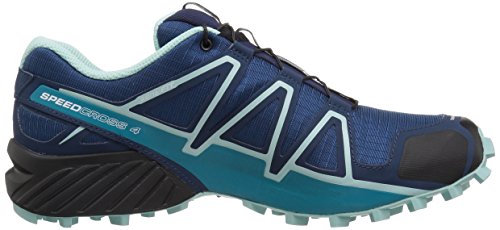 Salomon Women's Speedcross 4 W Trail Running Shoe, Poseidon/Eggshell Blue/Black, 8.5 M US