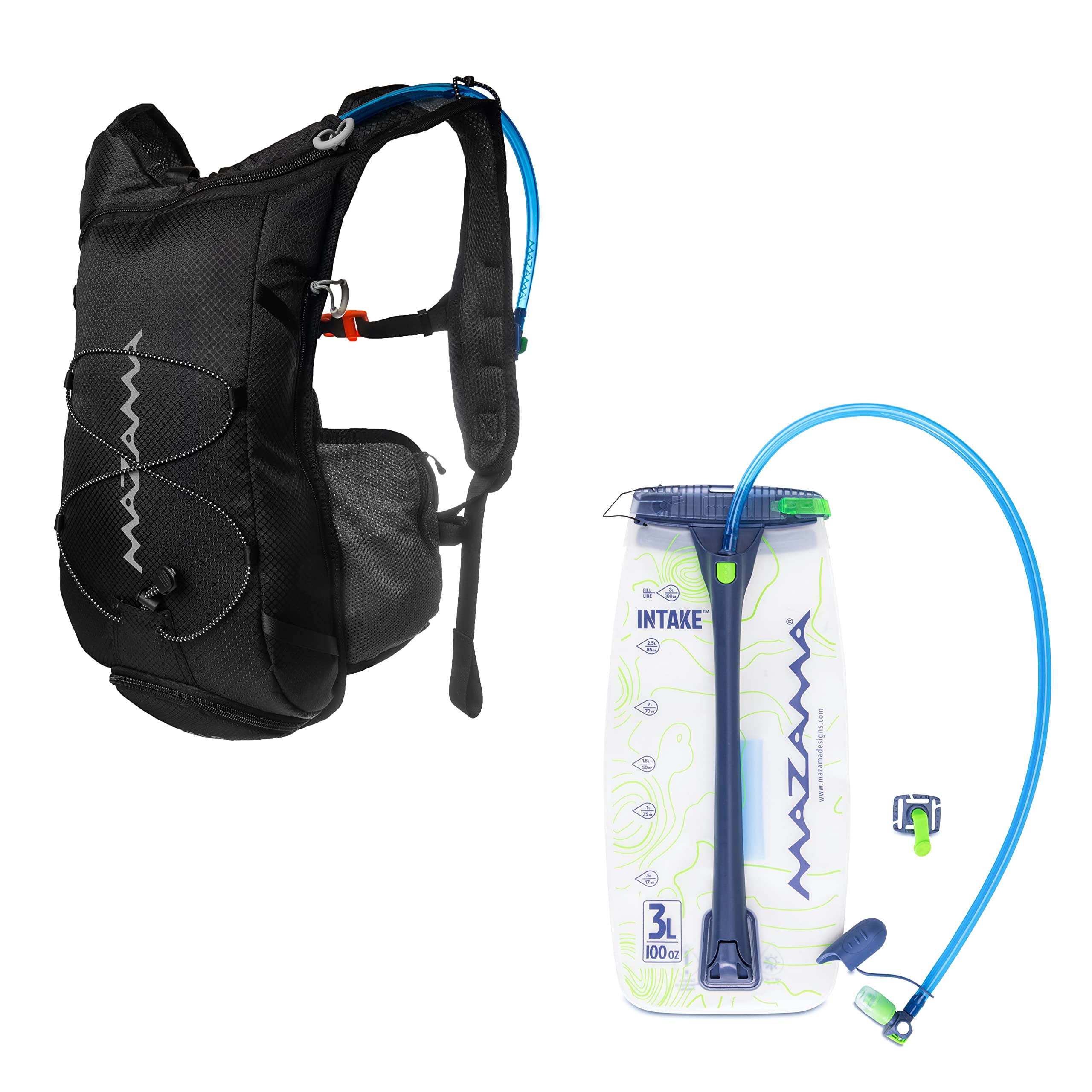 MAZAMA Tumalo Insulated Hydration Backpack with BPA Free 3 Liter / 100 oz Bladder Reservoir, Perfect Backpack for Hiking, Cycling, Mountain Biking, and Skiing