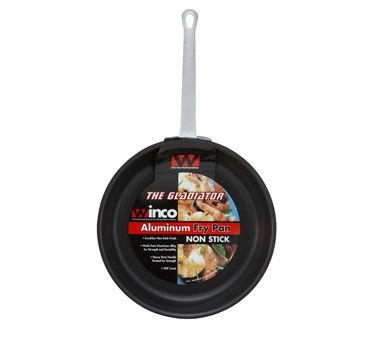 Winco AFP-14XC 14" Round Gladiator Fry Pan, 3003 Aluminum Alloy, Excalibur Coat - Aluminum Fry