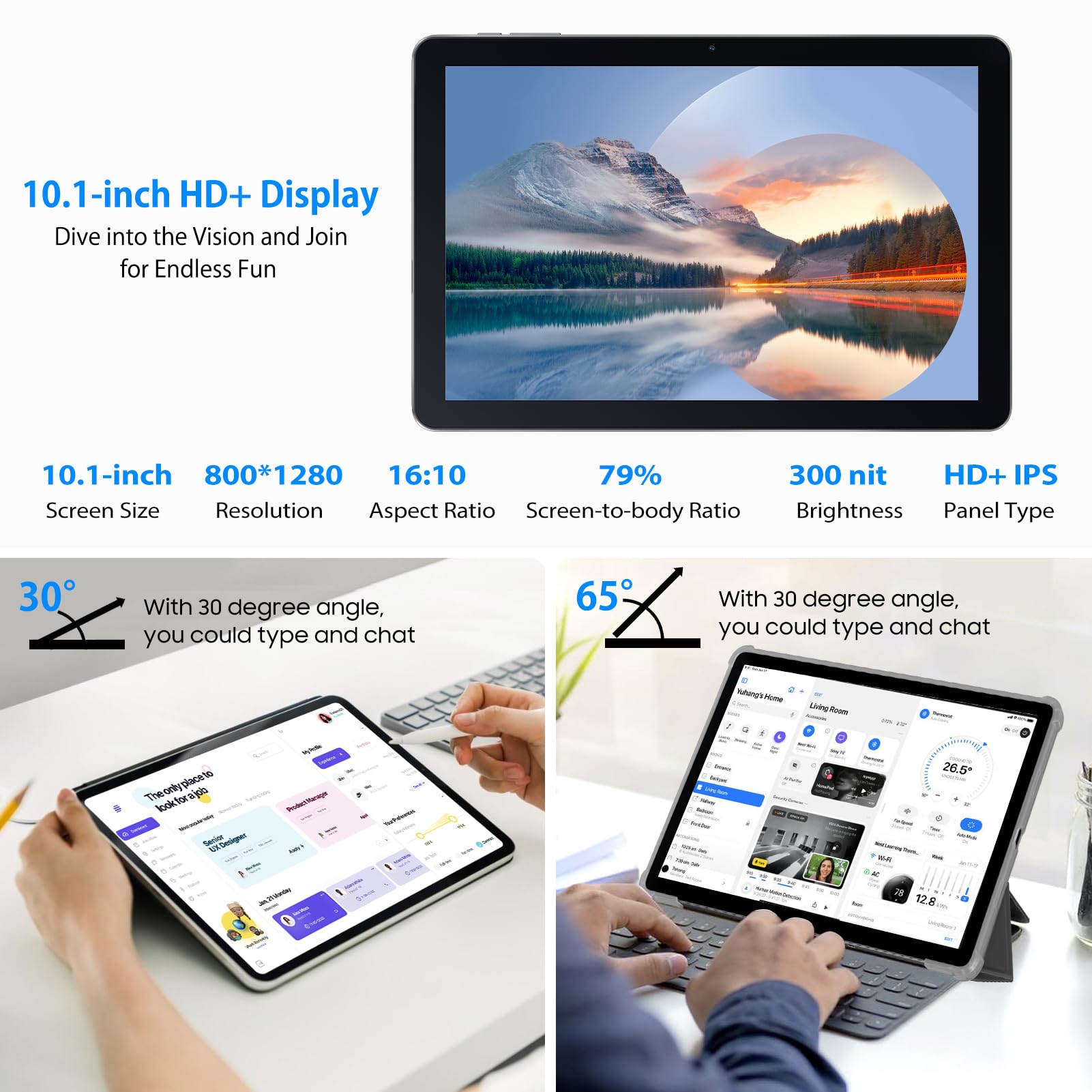 OSCAL π½π‘πππ π«πππ¬ Tablet 10.1 inch Android 12 Tablet, 2024 Upgraded PAD60 5GB RAM 64GB ROM (1TB TF) Tablet Android with 6580mAh Battery, 1280 x 800 HD IPS Touch Screen, Dual Camera, WiFi, BT
