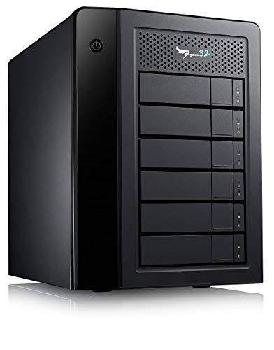 Promise Technology Pegasus32 R6 48TB (6x8TB) Hybrid Thunderbolt 3 or USB32 Direct Attached RAID Storage, High Performance External Hard Drive (P32R6HD48US)