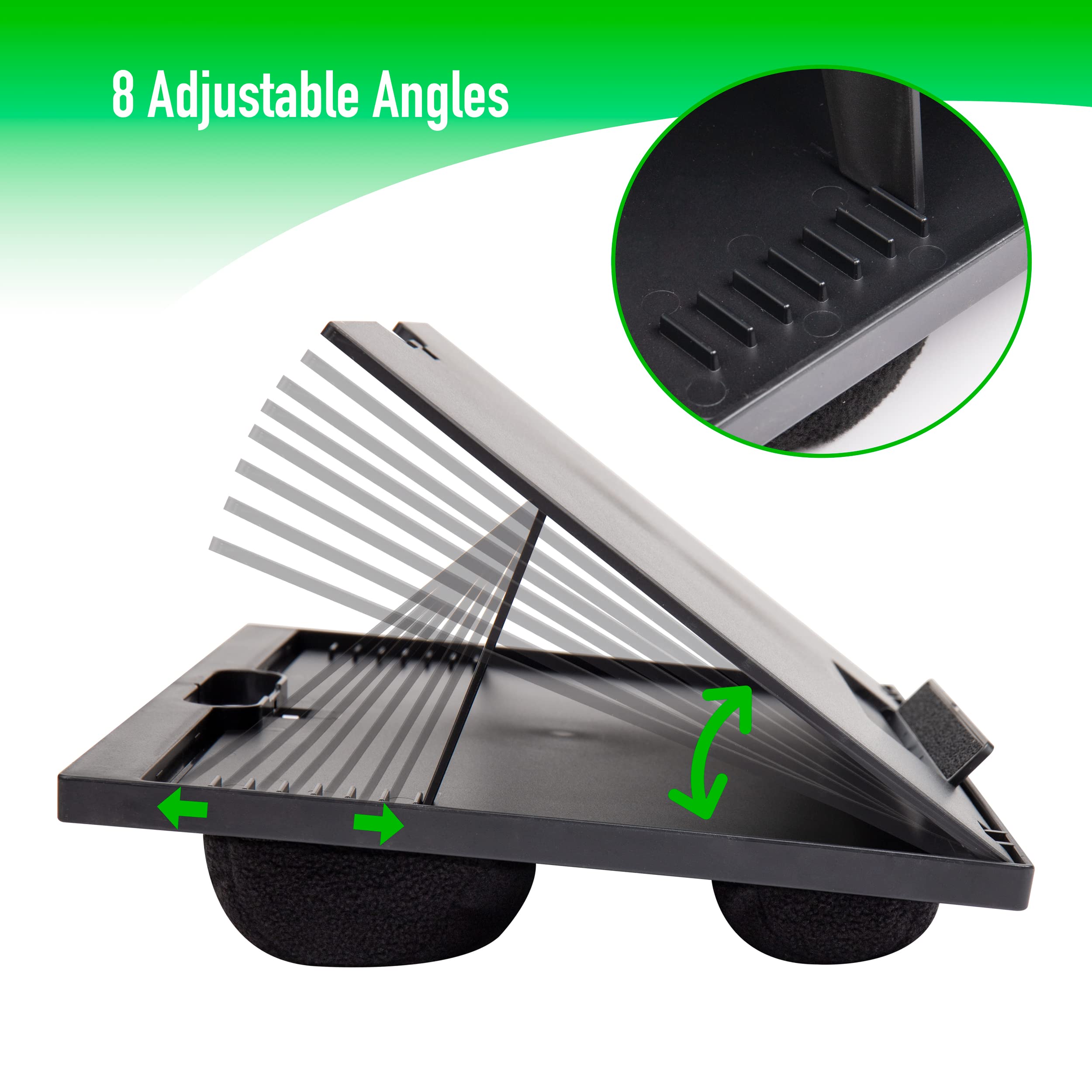 Mind Reader Lap Desk Laptop Stand, Bed Tray, Collapsible, Portable, Dorm, MDF, Metal, 14.75" L x 11" W x 7.3" H, Set of 2, Black