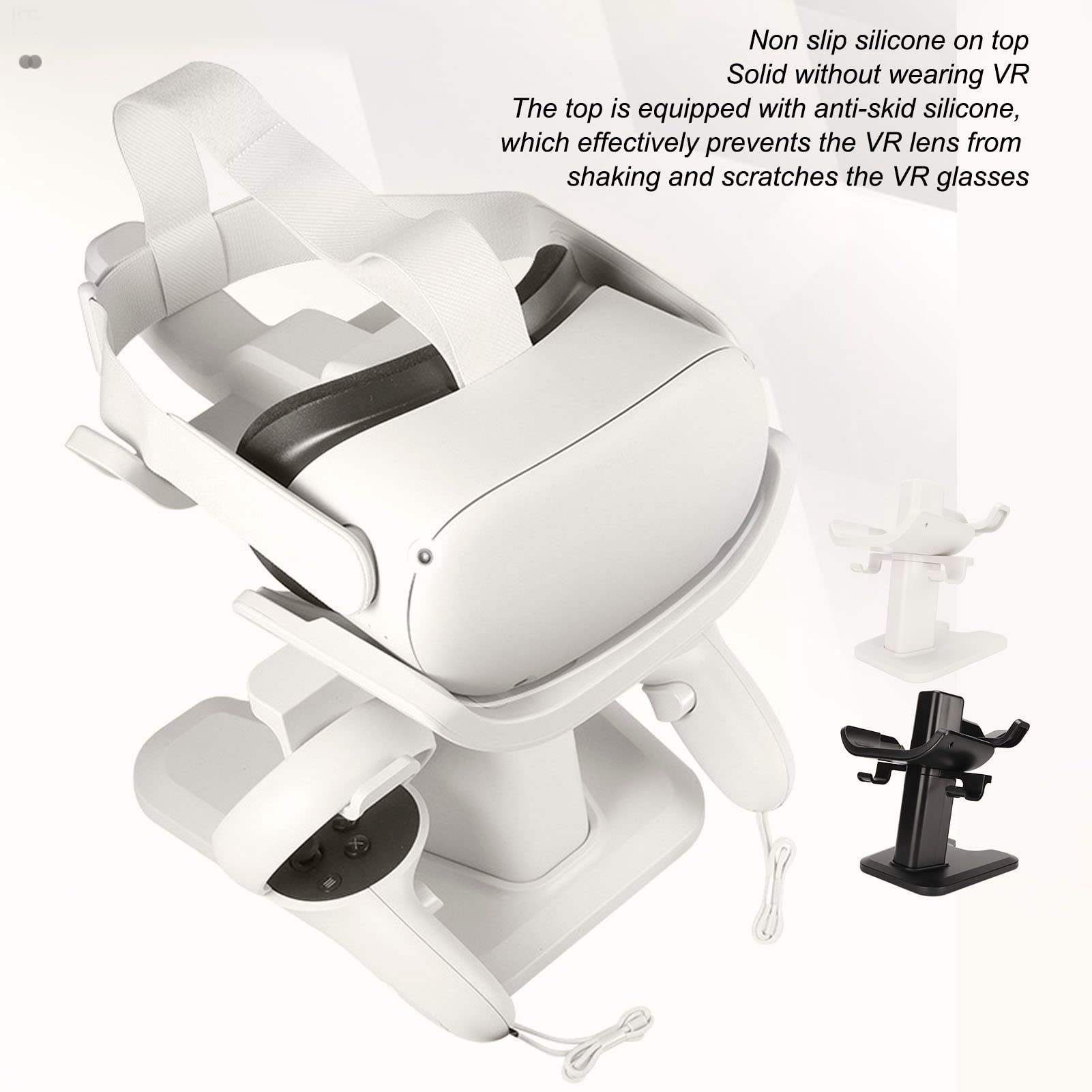 VR Headset Display Stand, Easy to Install, Spacesaving VR Stand, Antiscratch Protection for Stores (Black)