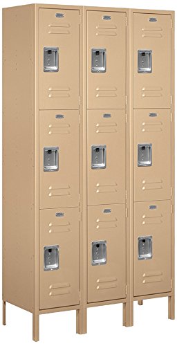 Salsbury Industries 53365TN-U Triple Tier 45-Inch Wide 6-Feet High 15-Inch Deep Unassembled Extra Wide Standard Metal Locker, Tan Brown