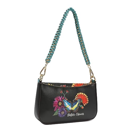 Nicole Lee Butter Flower Black 2 Piece Crossbody