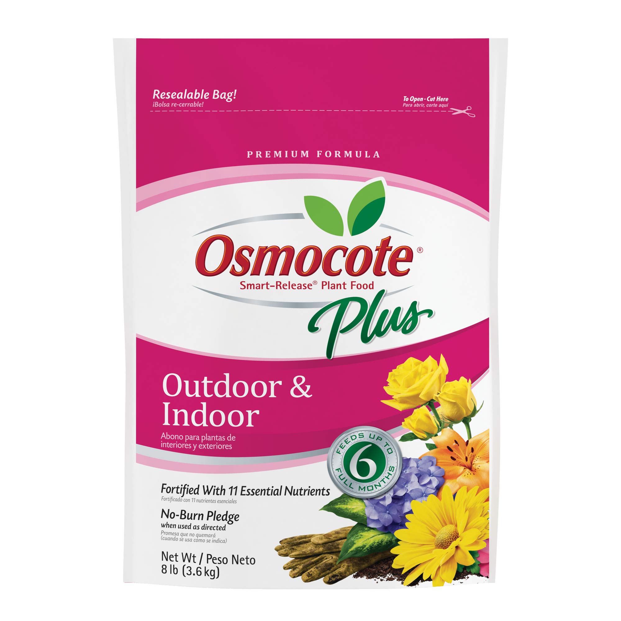 Osmocote Smart-Release Plant Food Plus Outdoor & Indoor, 8 lb. and Miracle-GRO Tree & Shrub Plant Food Spikes, 12 Spikes/Pack