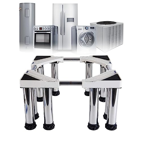 MBETA Shock Noise Cancelling Washing Machine Support, 12 Strong Legs High 20 Cm,Push Button Locking Adjustment Washer Dryer Stand, for Clothes Dryers,Mini Refrigerators (3-5 Days Delivery)