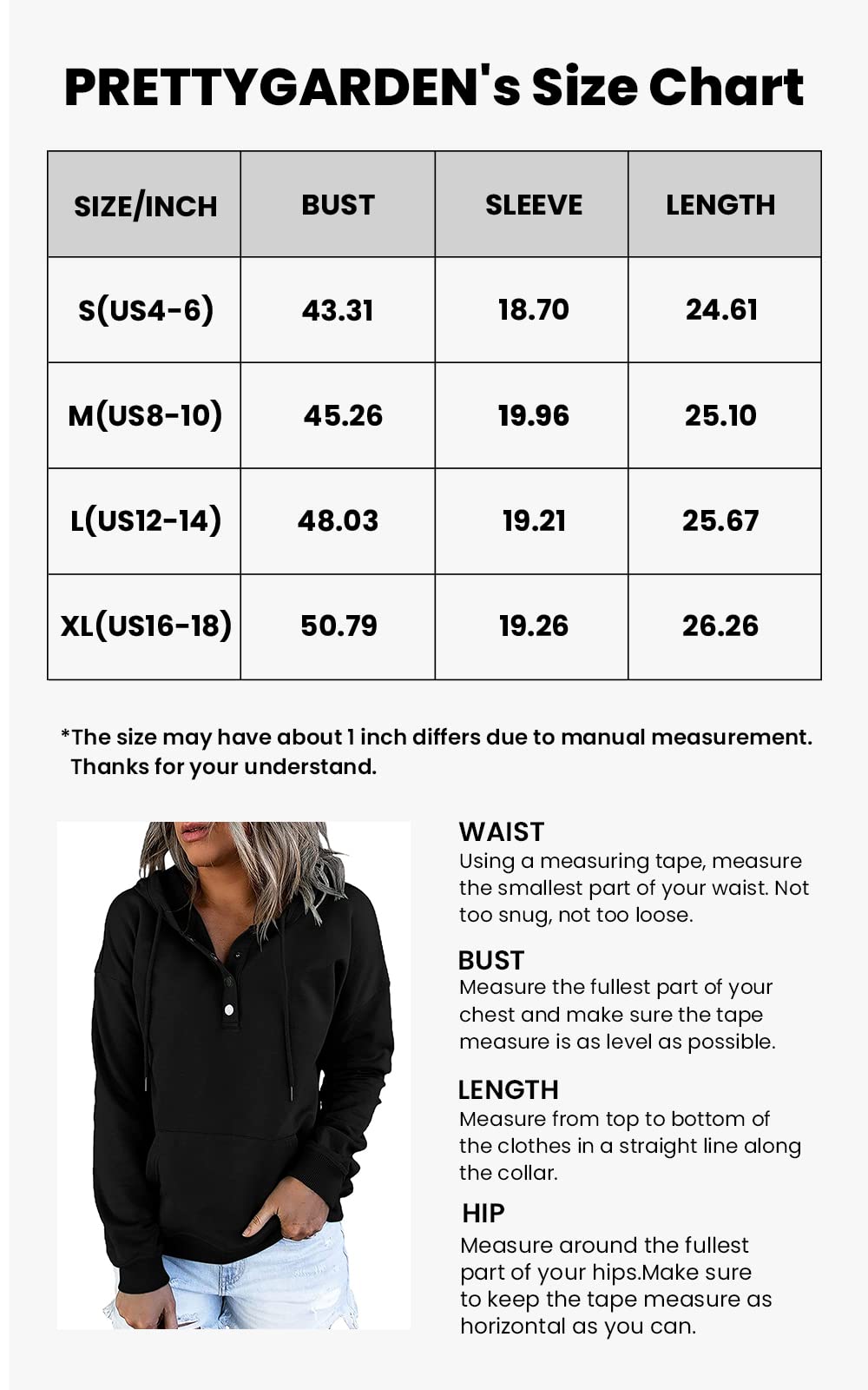 PRETTYGARDEN Women's Button Down Hoodies Long Sleeve Casual Drawstring Pullover Sweatshirts With Pockets(Large,Mint Green)